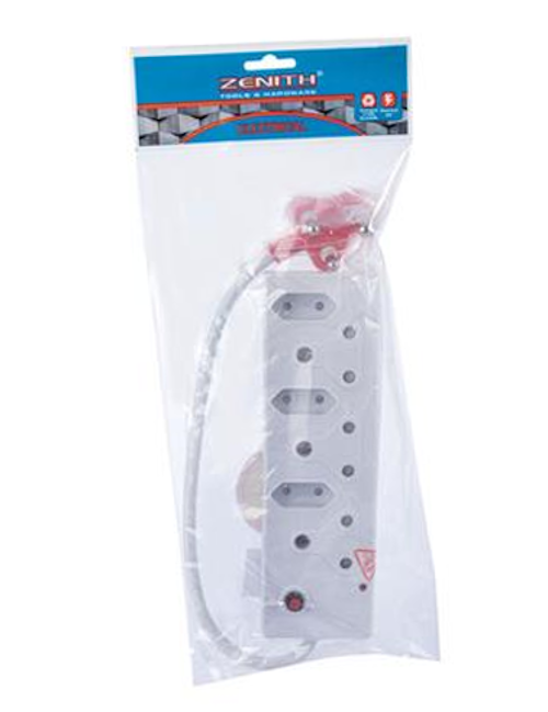 Zenith Multiplug with Cord - 16 Amp 6 way Surge Protection